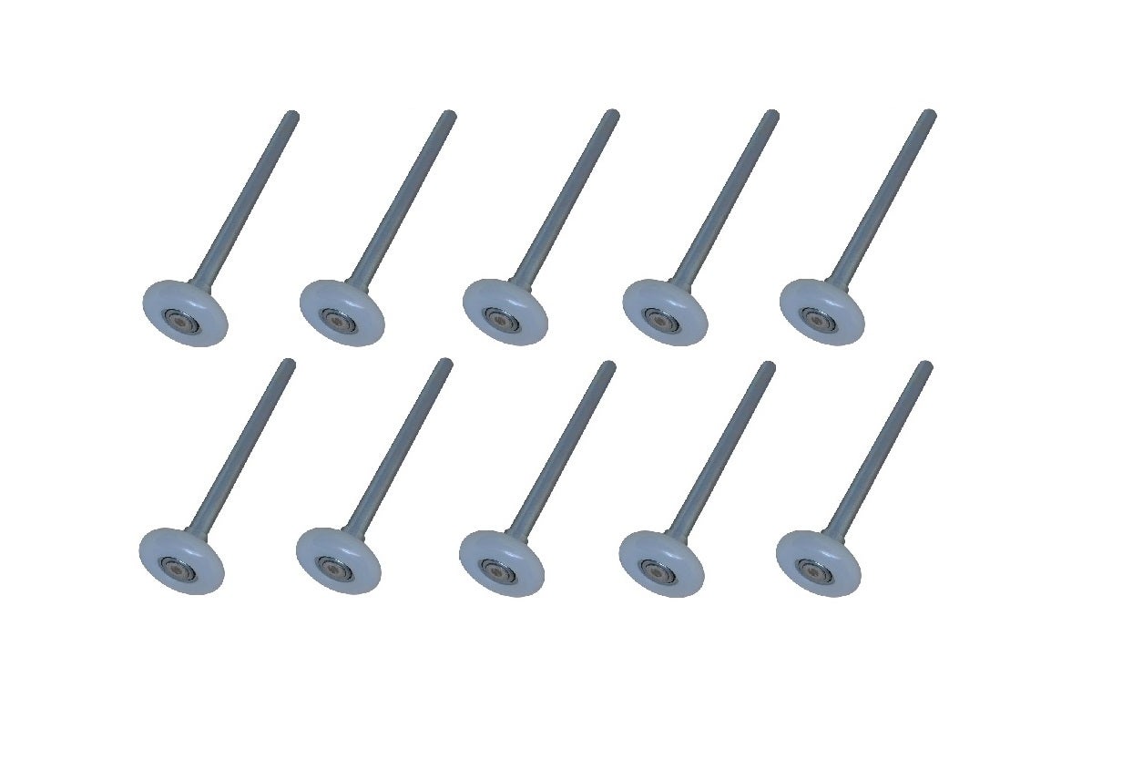 10 Pack 2" Nylon Roller Wheels for Sectional Garage Doors (7 inch stem ...